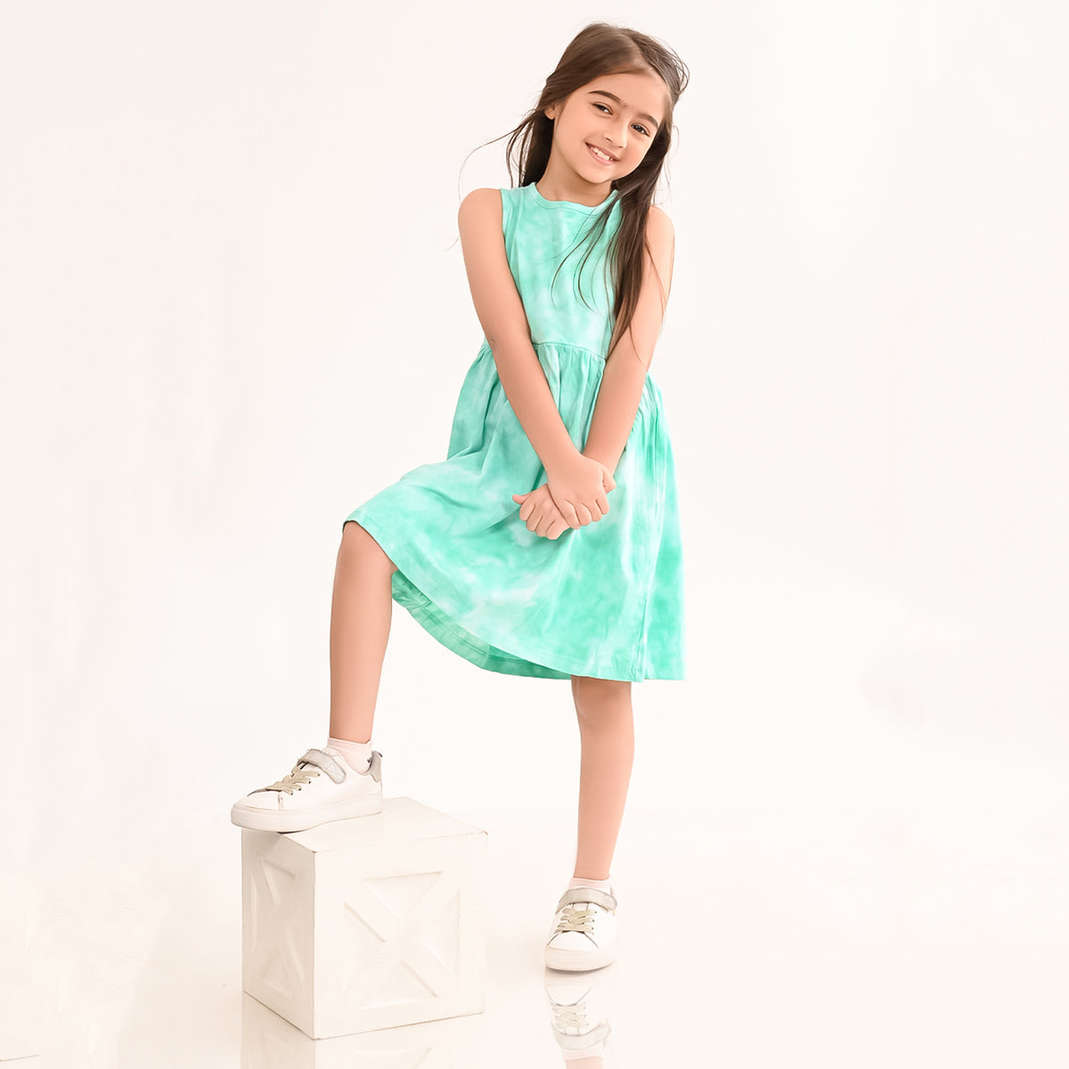 Girls Tie & Dye Cotton Dress – BONKIDS
